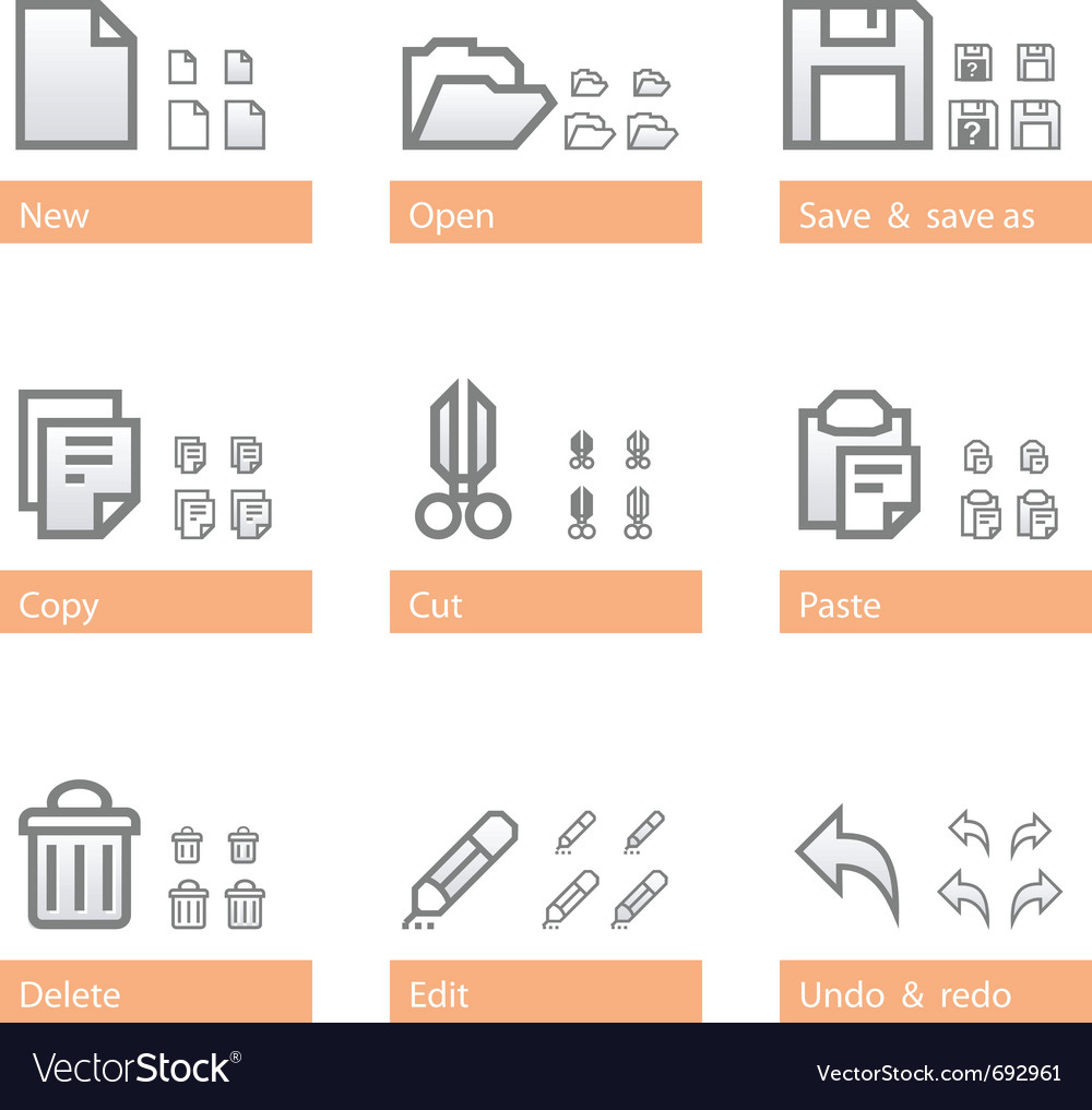 Universal software icon set standart part Vector Image