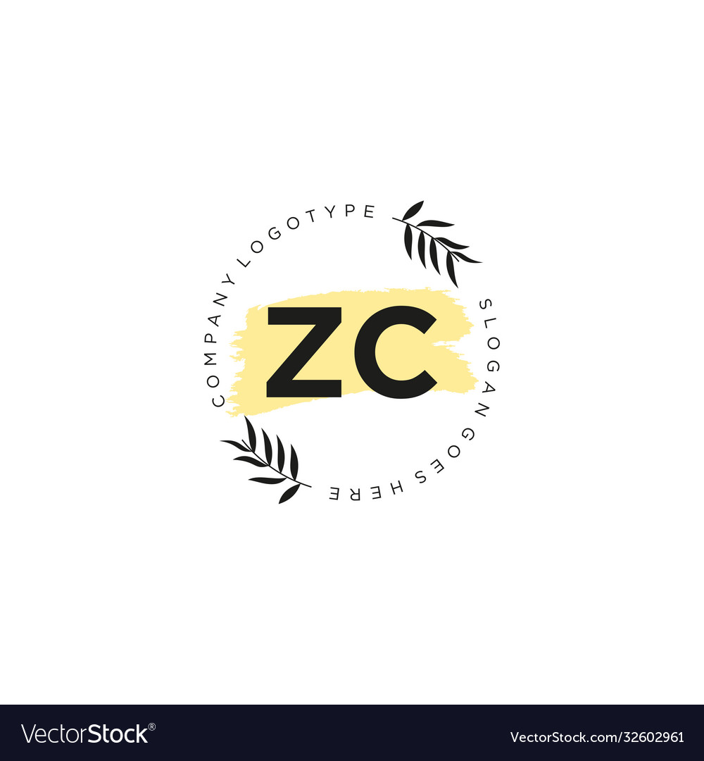 Zc letter logo icon design template elements Vector Image
