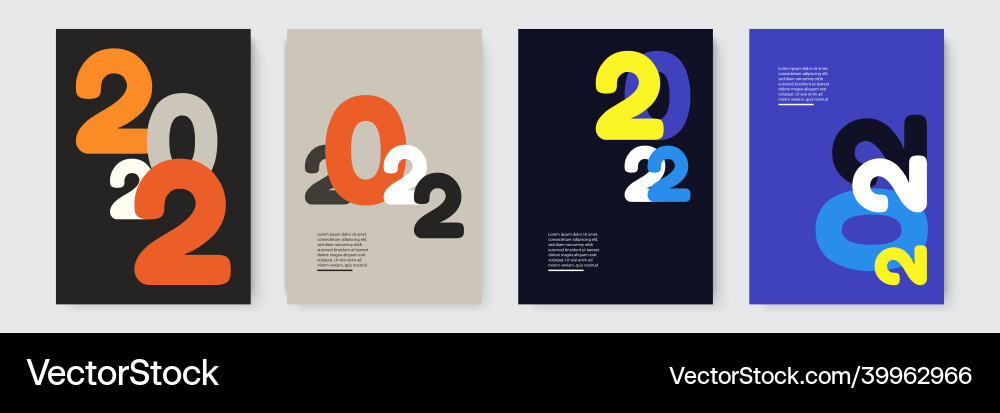 2022 template design strong typography colorful Vector Image