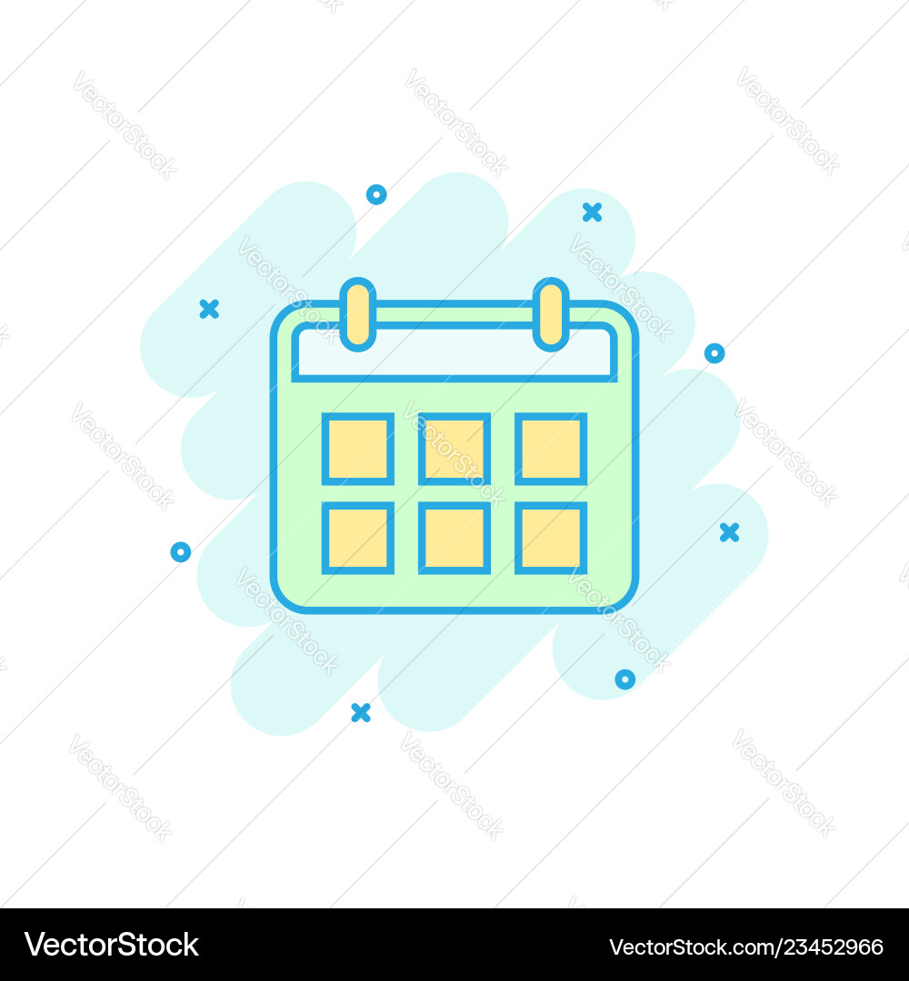 Calendar agenda icon in comic style planner Vector Image