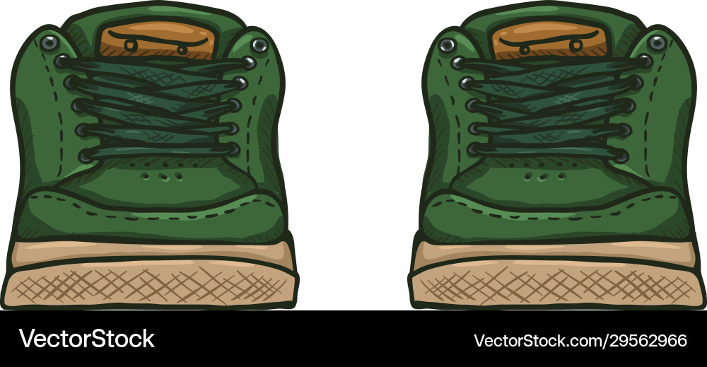 Cartoon - pair skaters shoes front view Royalty Free Vector