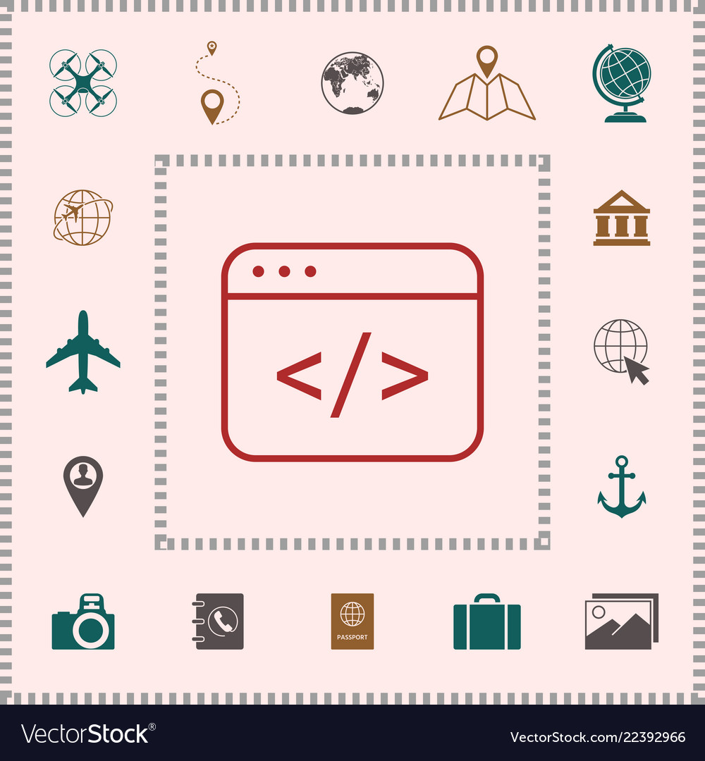 Code editor icon elements for your design Vector Image