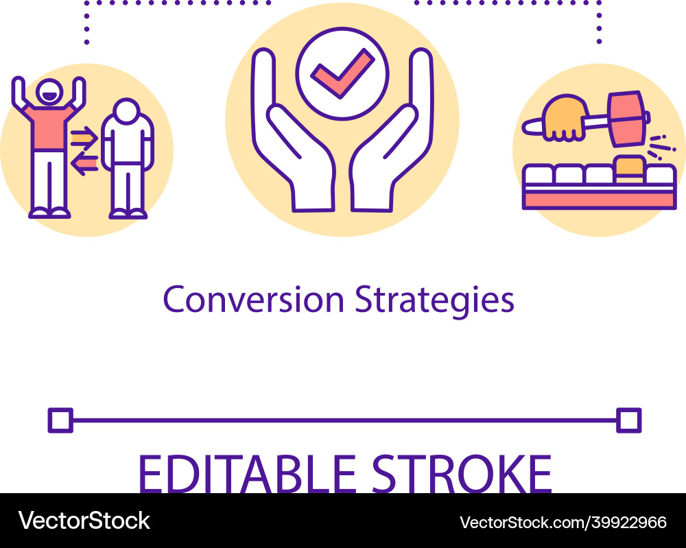 Conversion strategies concept icon corporate goal Vector Image