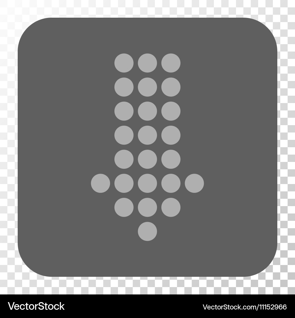 Dotted arrow down rounded square button Royalty Free Vector
