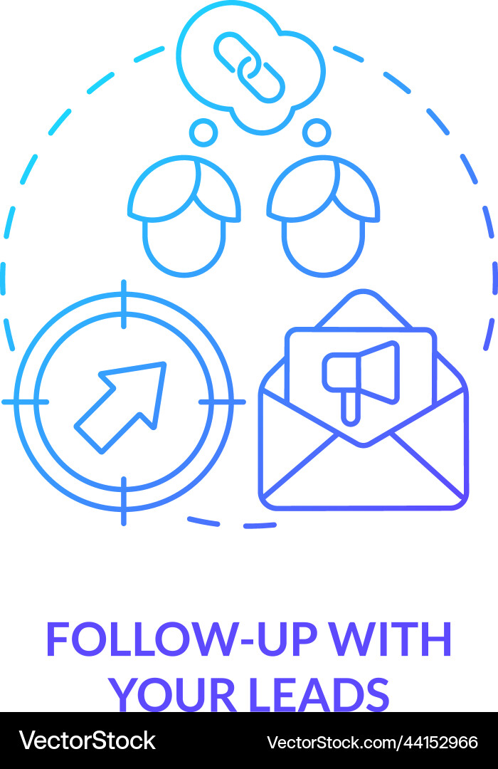 Follow up with your leads blue gradient concept Vector Image