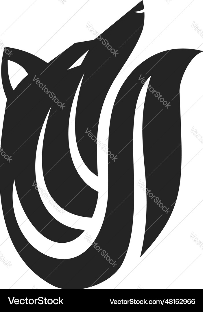 Fox logo template isolated icon brand identity Vector Image