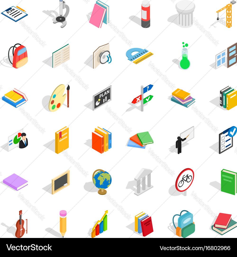 Good education icons set isometric style Vector Image