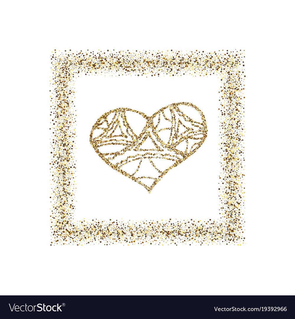 Happy valentine s day with golden glitter effect Vector Image