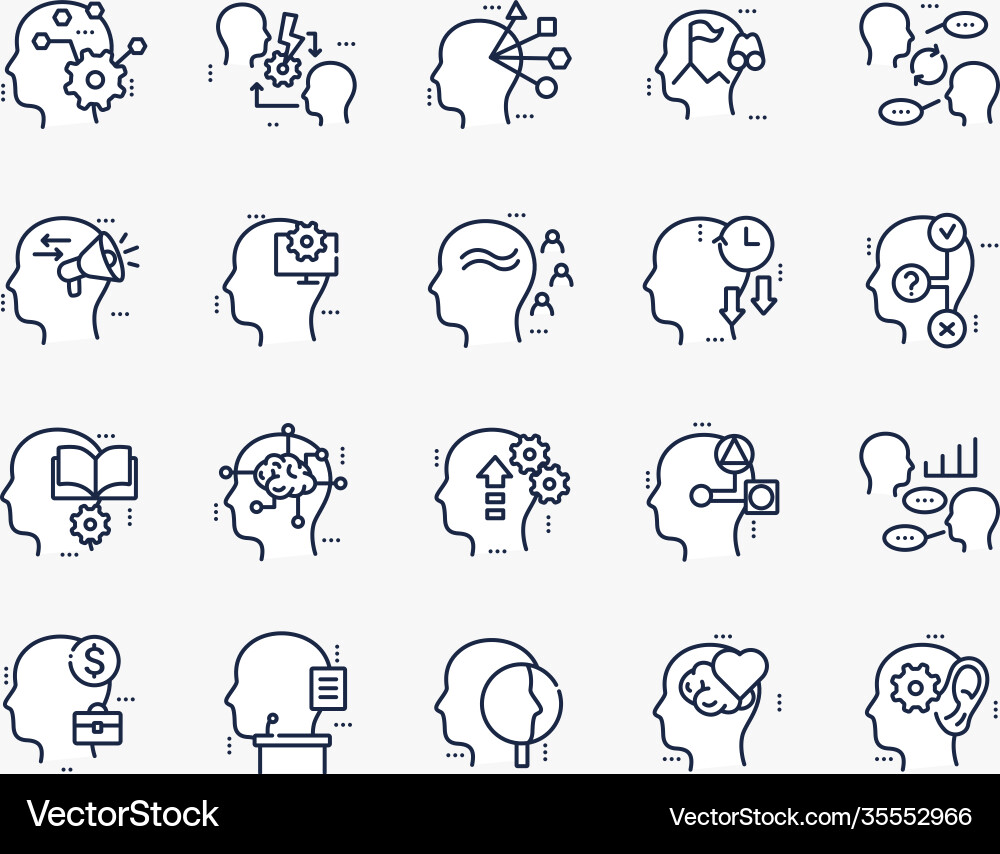 Life skills line icons set editable Royalty Free Vector
