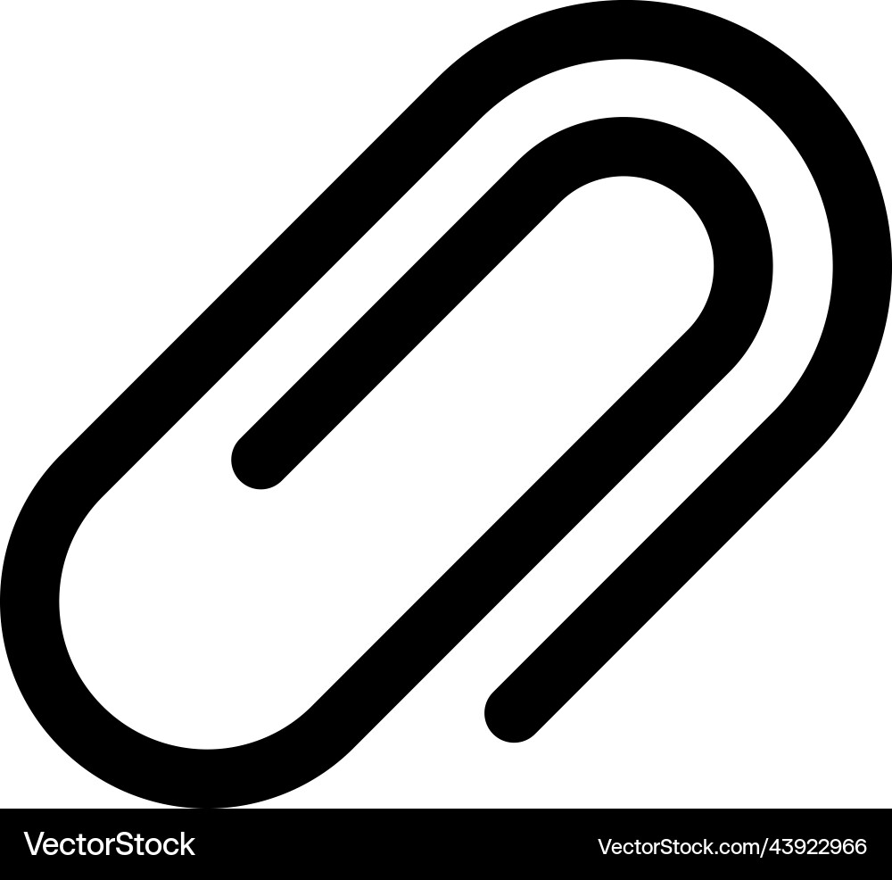 Paperclip black glyph ui icon Royalty Free Vector Image