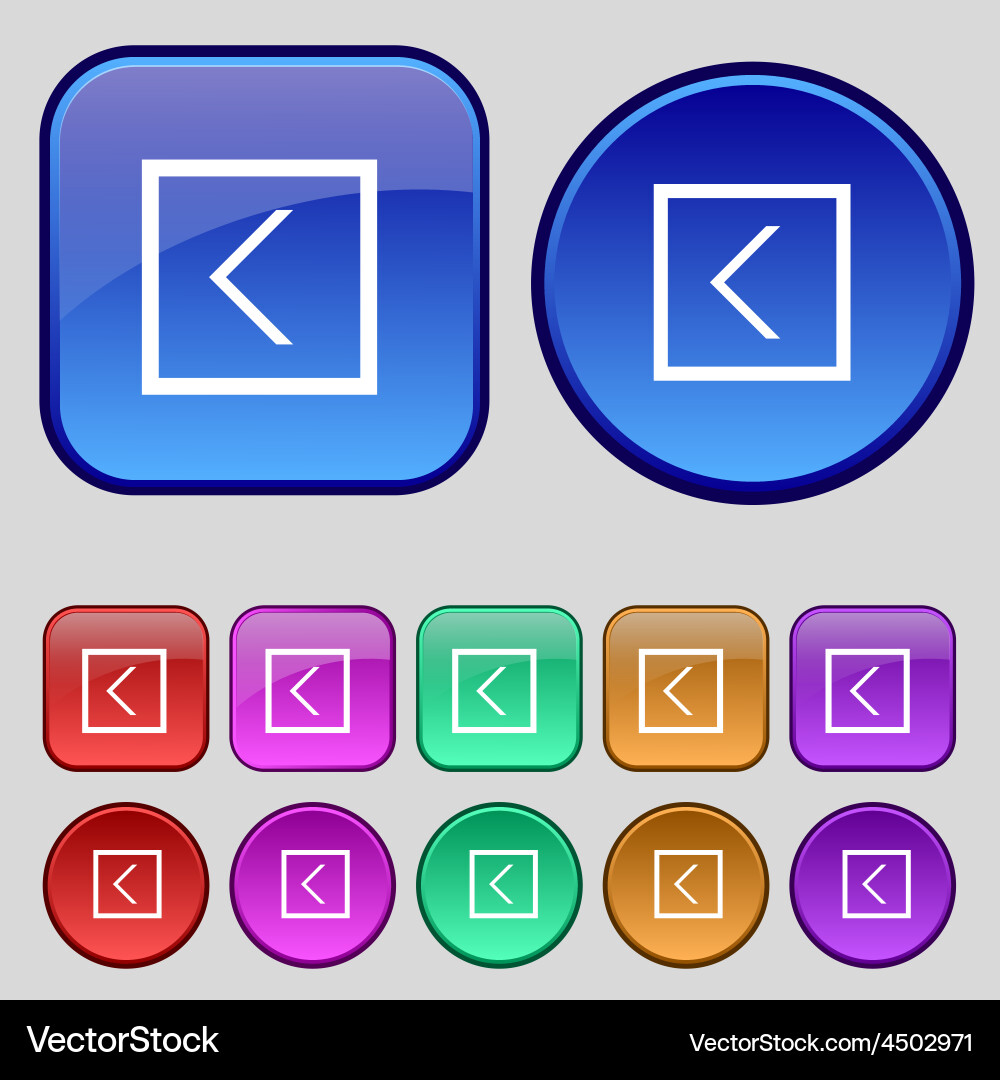 Arrow left way out icon sign a set twelve Vector Image