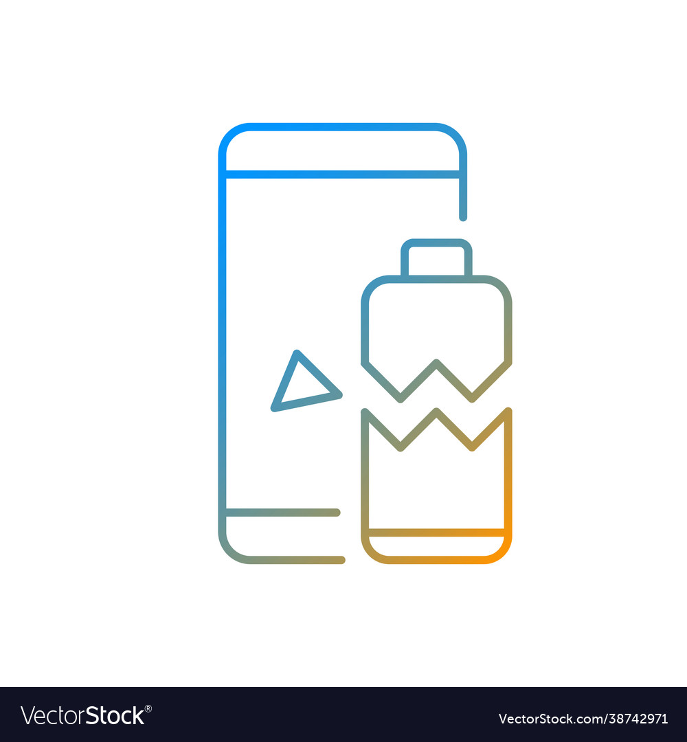 Battery not charging gradient linear icon Vector Image Battery not charging gradient linear icon Vector Image
