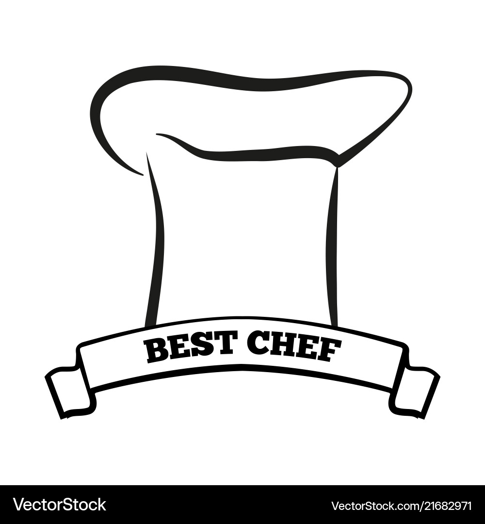 Best chef black and white emblem with hat sign Vector Image