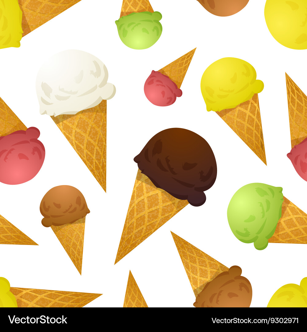 Bright colorful ice cream cones different tastes Vector Image