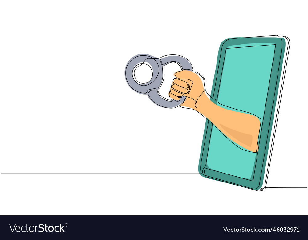 Continuous one line drawing bodybuilder hand Vector Image