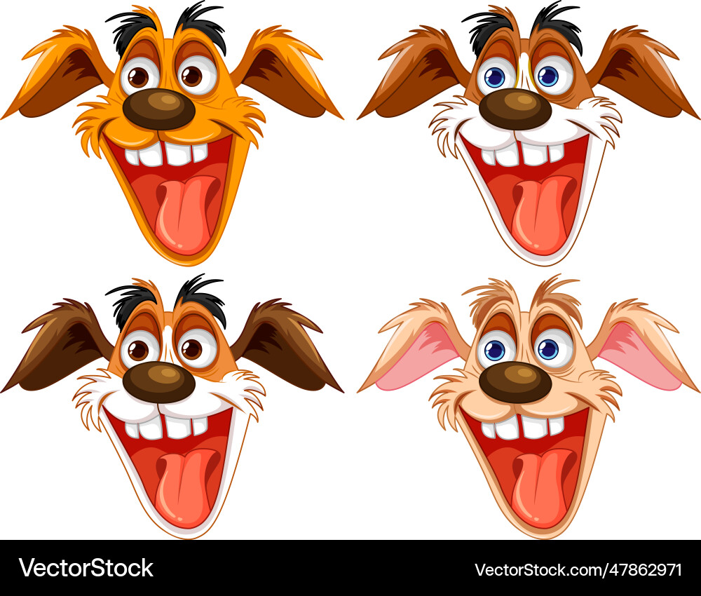 Cute playful crazy dog cartoon Royalty Free Vector Image