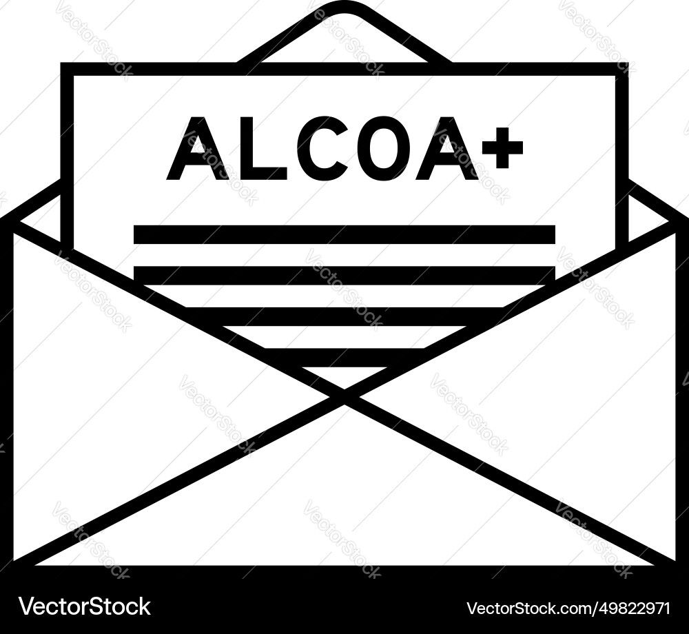 Envelope and letter sign with word alcoa Vector Image