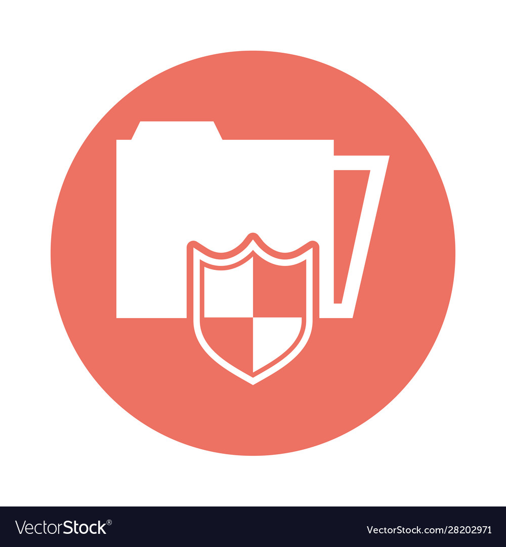 Folder file document with security shield Vector Image
