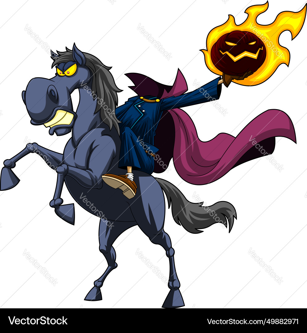 Headless horseman cartoon character Royalty Free Vector