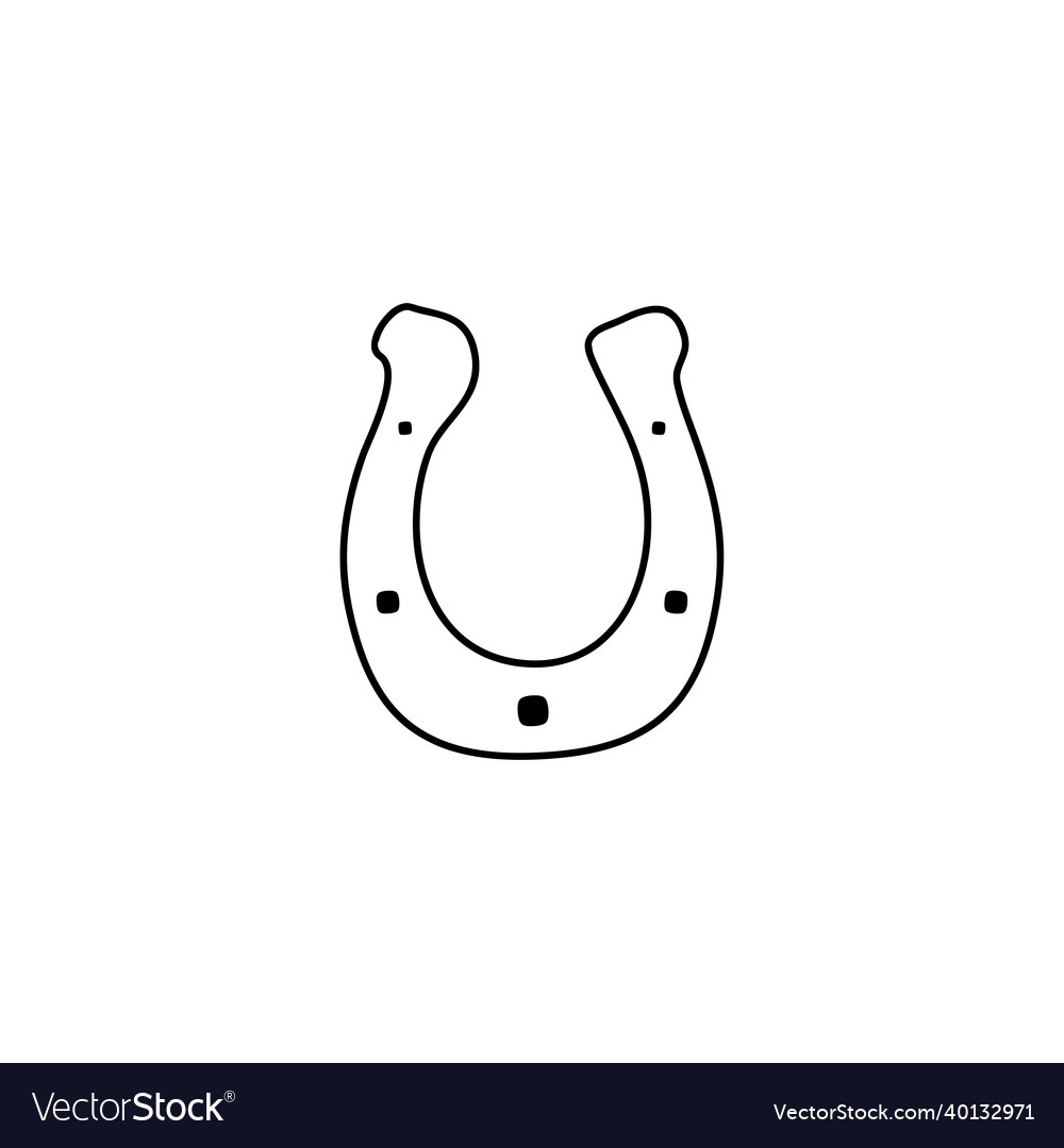 Horseshoe thin line icon hand drawn Royalty Free Vector Horseshoe thin line icon hand drawn Royalty Free Vector