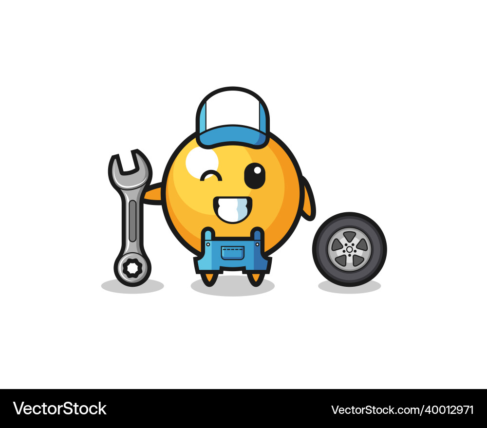 Ping pong character as a mechanic mascot Vector Image
