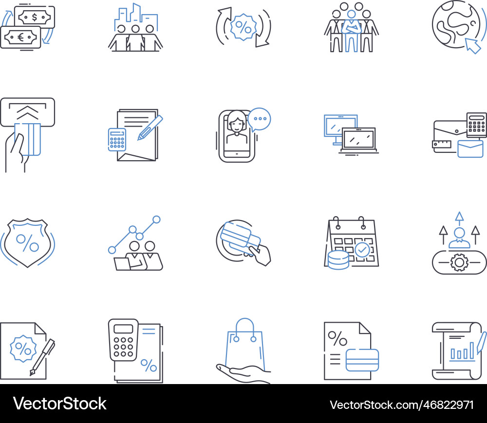 Trade and returns line icons collection commerce Vector Image