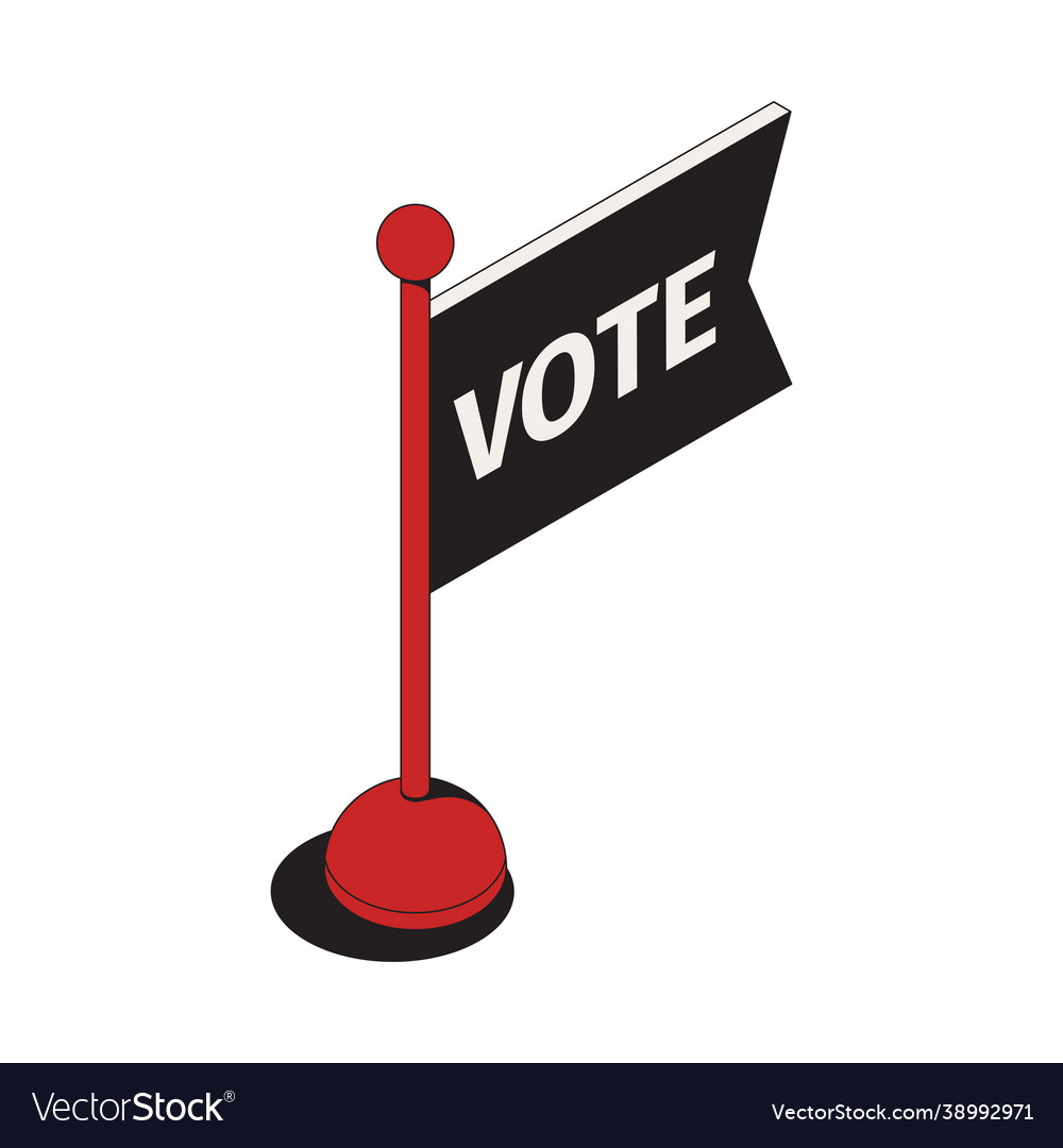 Vote flag isometric composition Royalty Free Vector Image