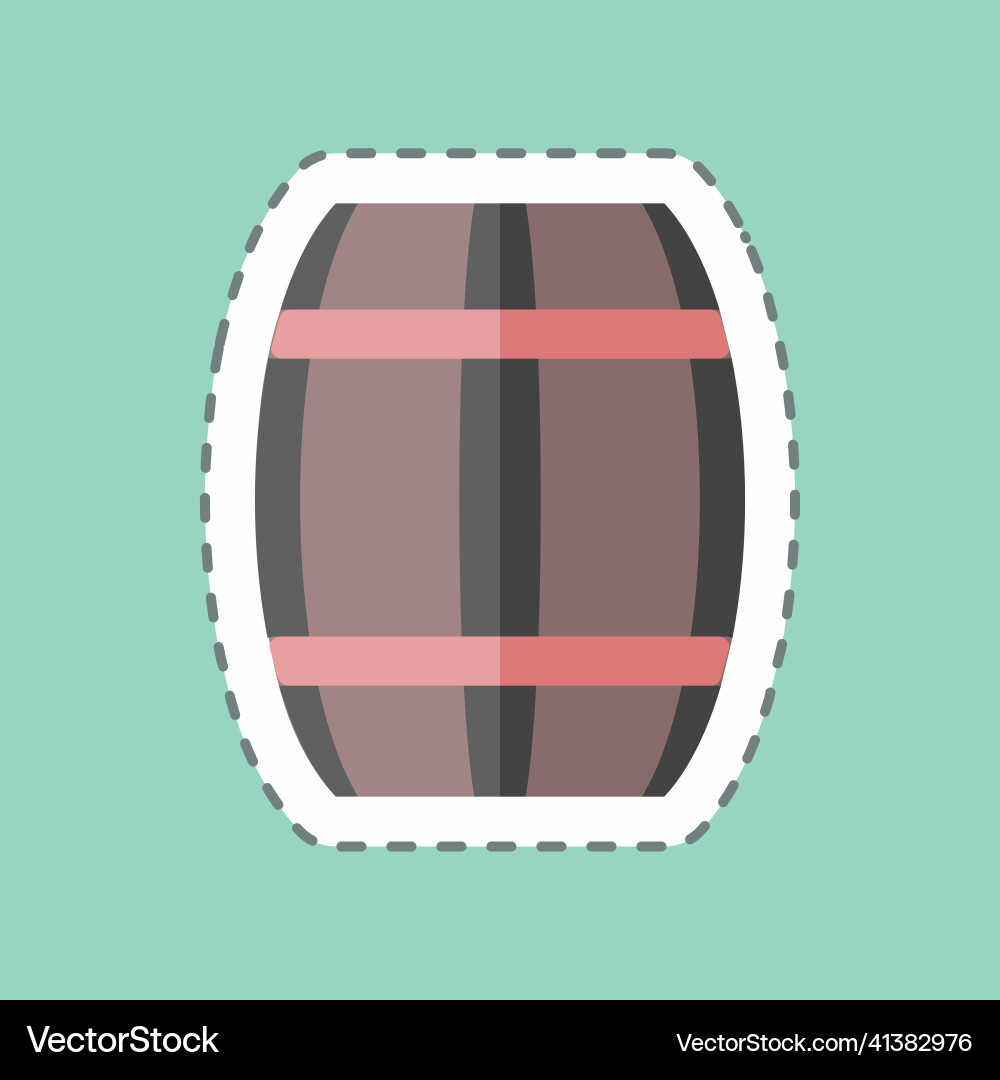 Barrel sticker in trendy line cut isolated Vector Image