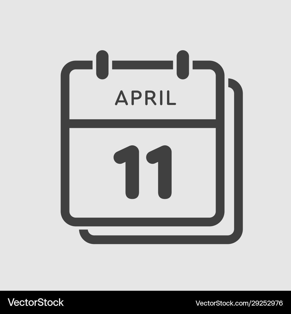 Calendar day 11 april days year Royalty Free Vector Image