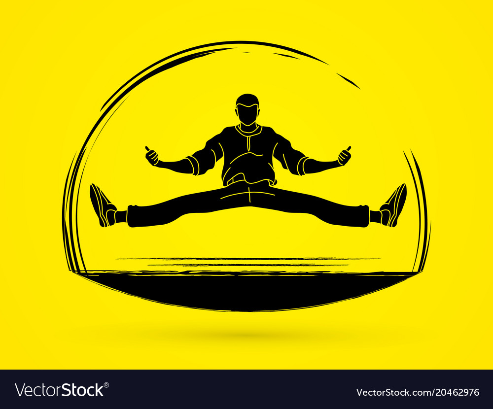 Dancing action dancer training graphic Royalty Free Vector