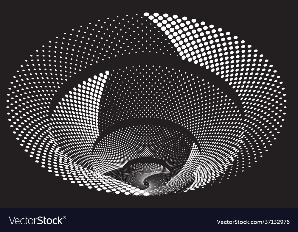 Dotted halftone spiral pattern or texture Vector Image