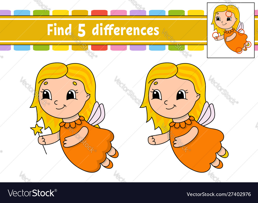 Find differences education developing worksheet Vector Image