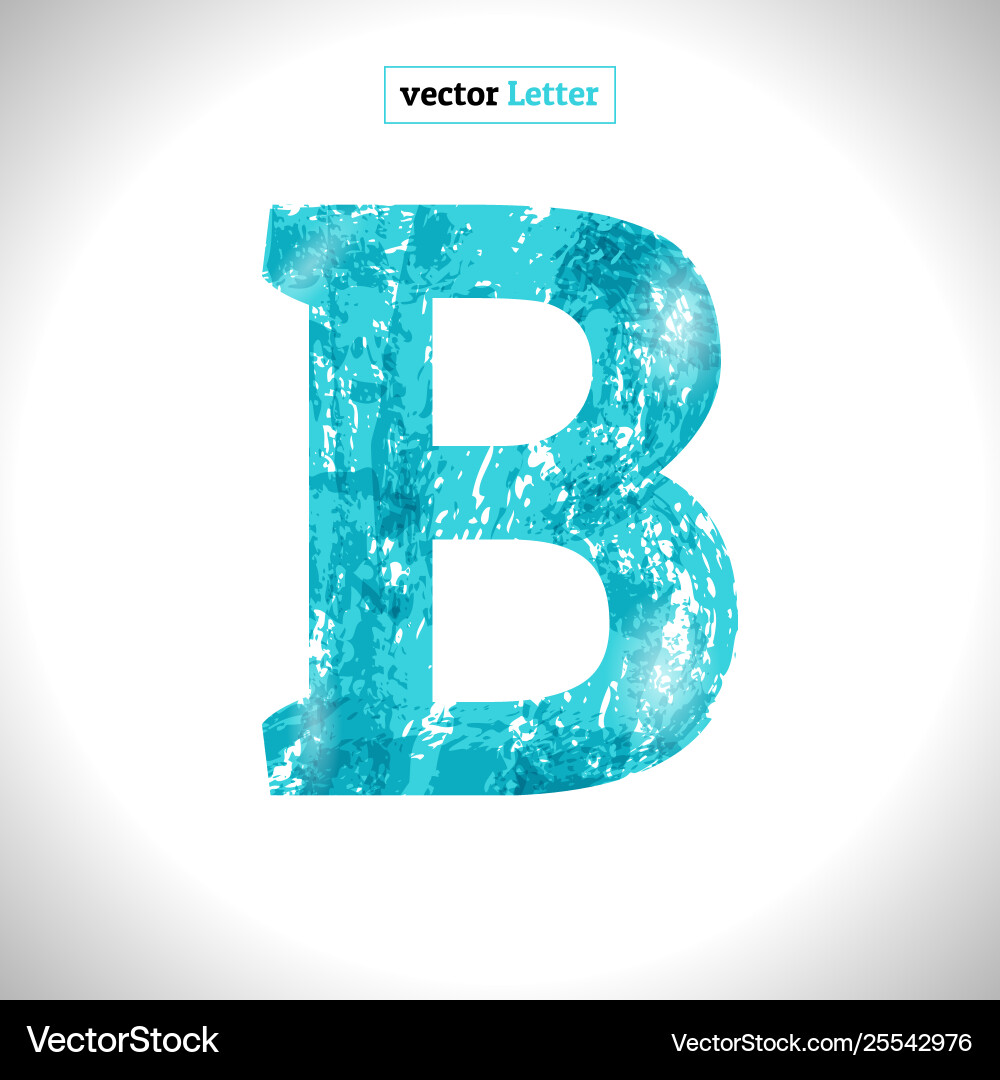 Grunge symbol font blue sketch style Royalty Free Vector