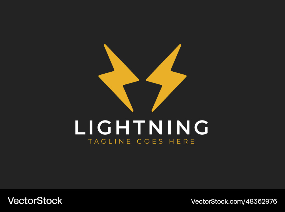 Lightning logo concept thunder brand Royalty Free Vector