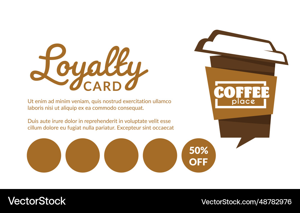 Loyalty card for coffee shop or restaurant Vector Image