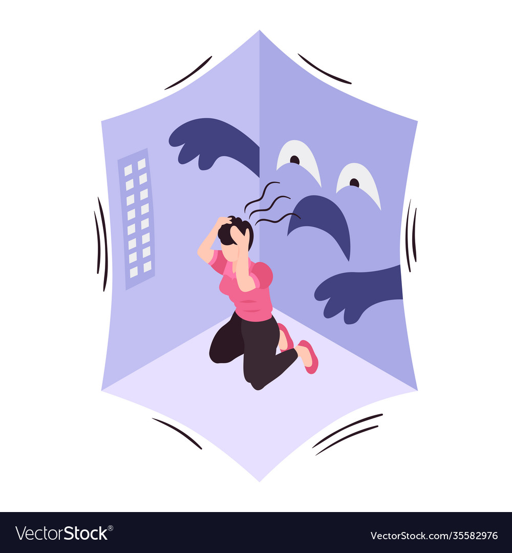 Panic attack concept Royalty Free Vector Image Panic attack concept Royalty Free Vector Image