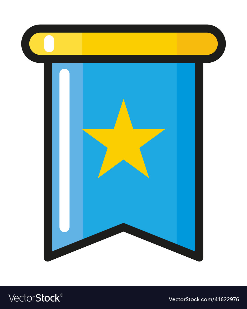 Pennant with star Royalty Free Vector Image - VectorStock