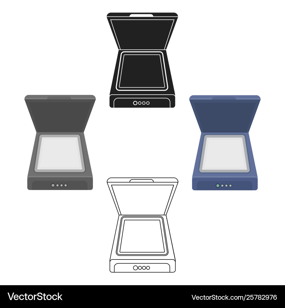 Scanner icon in cartoonblack style isolated Vector Image