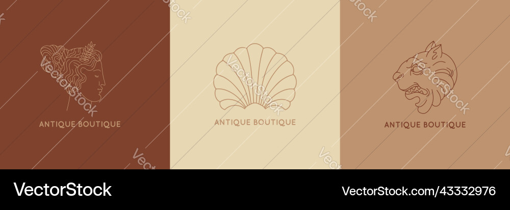 Set of hand drawn minimalistic placard Royalty Free Vector