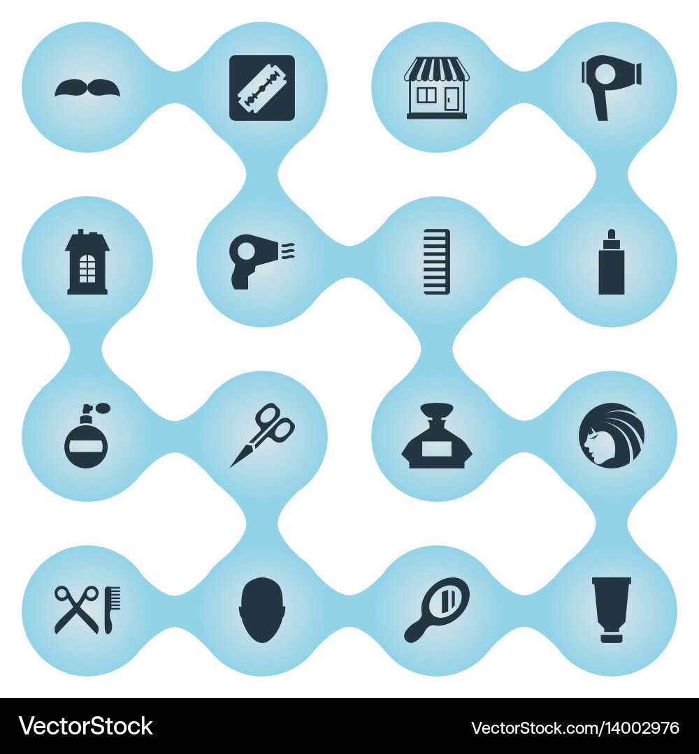 Set of simple barber icons Royalty Free Vector Image
