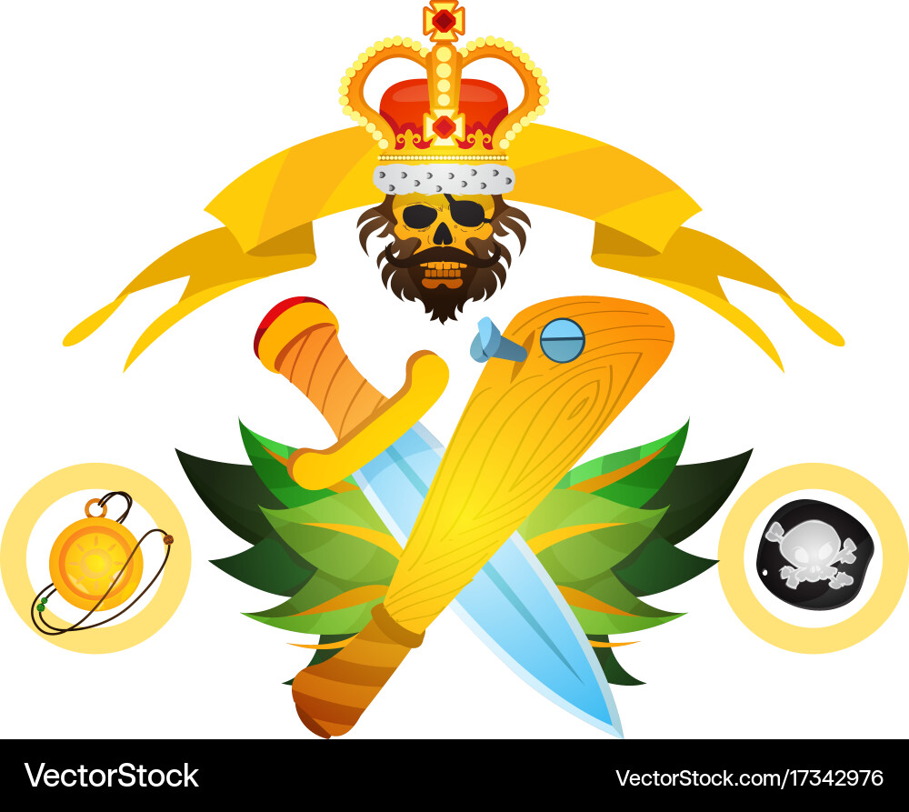 Sketch tattoo with a crown and a baseball bat Vector Image