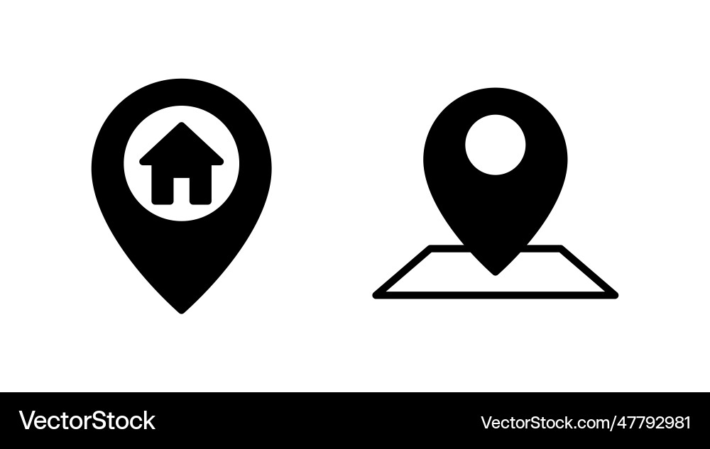 Address icon location icon symbol pin Royalty Free Vector