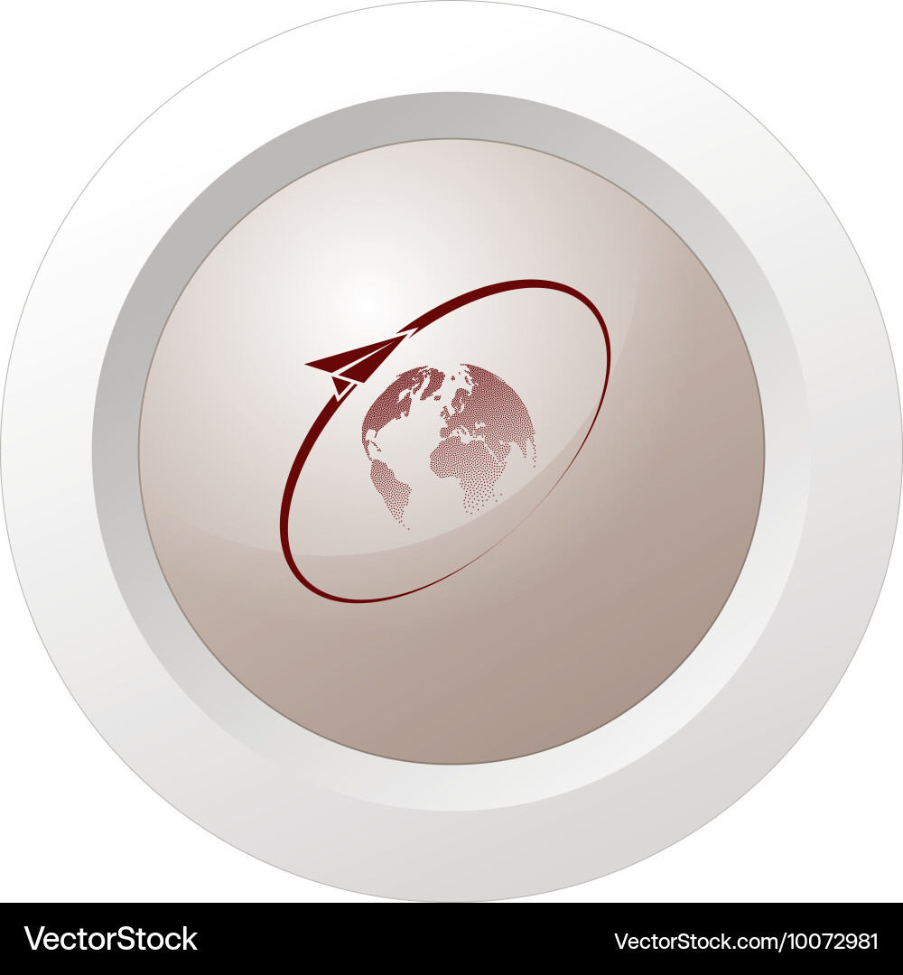 Airplane fly around the planet earth logo Vector Image