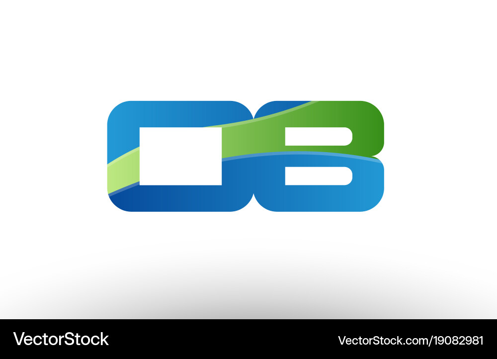 Blue green ob o b alphabet letter logo Royalty Free Vector