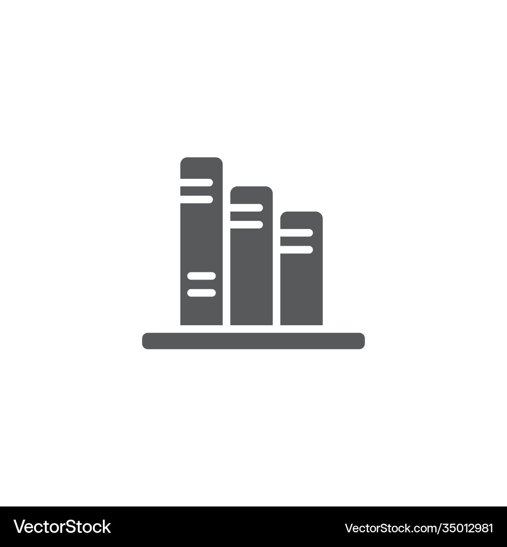 Book library icon color line outline sign linear Vector Image