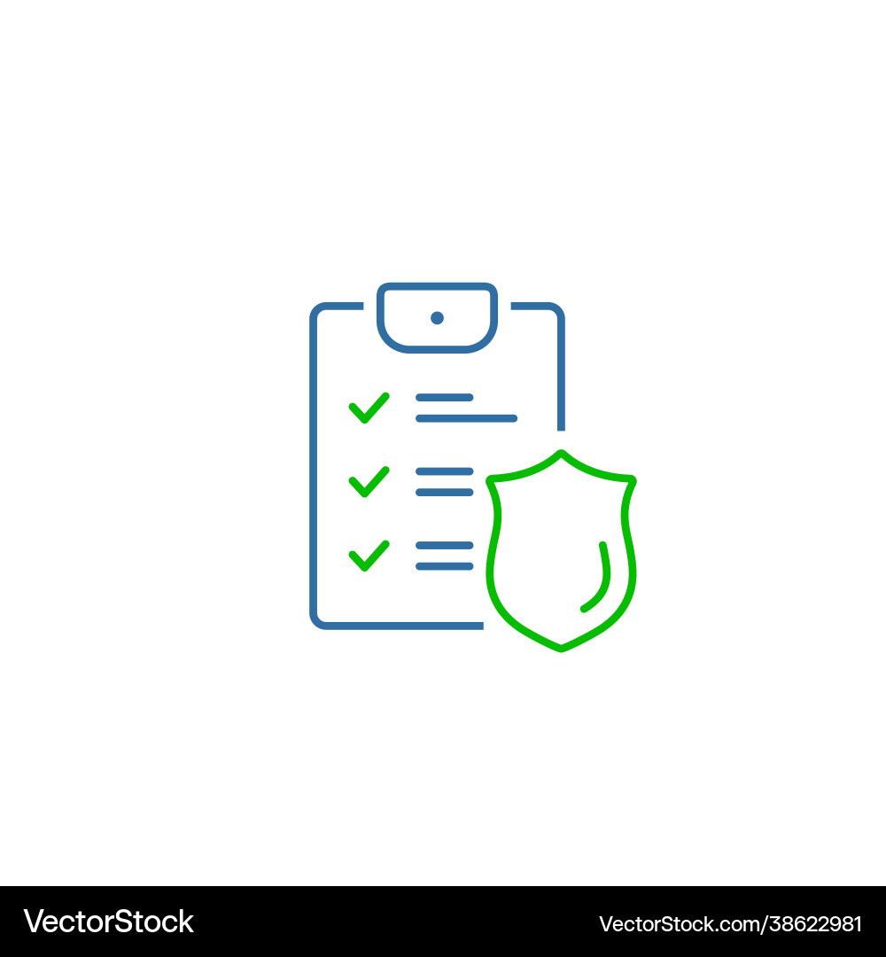 Checklist and shield insurance policy concept Vector Image