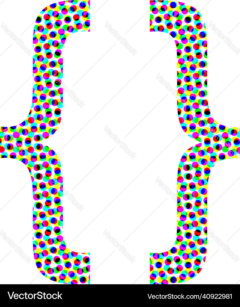 Colorful halftone font design symbol Royalty Free Vector