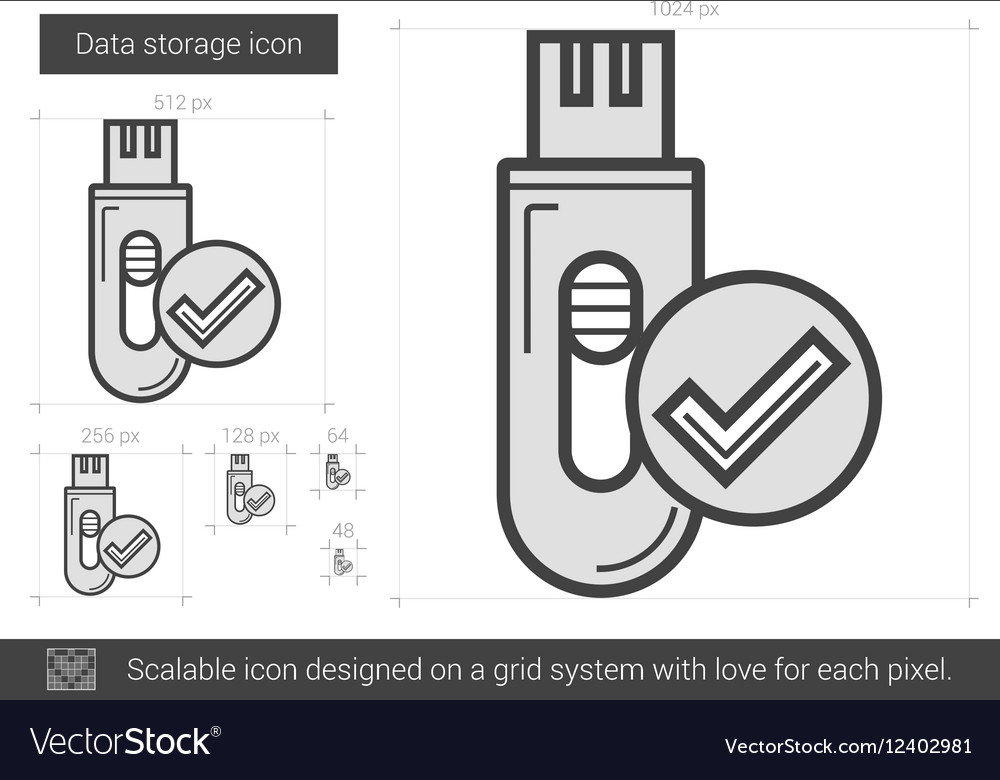 Data storage line icon Royalty Free Vector Image
