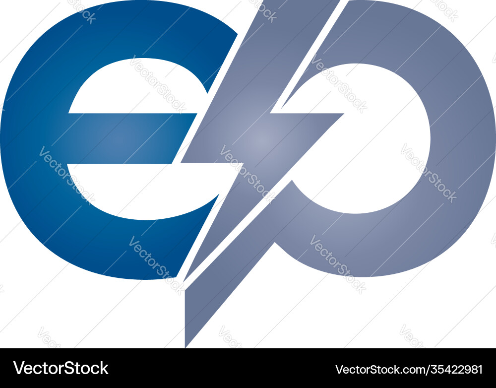 Ep alphabet electric logo design concept Vector Image