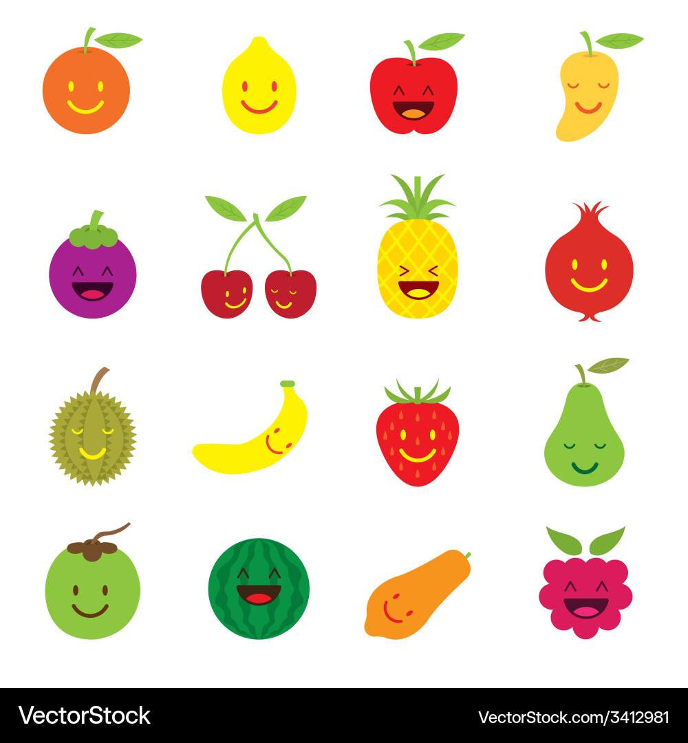 Mixed fruits character cartoon Royalty Free Vector Image